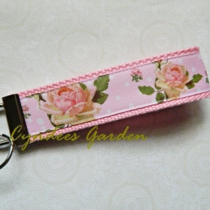 Rose Key Chain Key Fob Wristlet READY TO SHIP Roses Key - Etsy