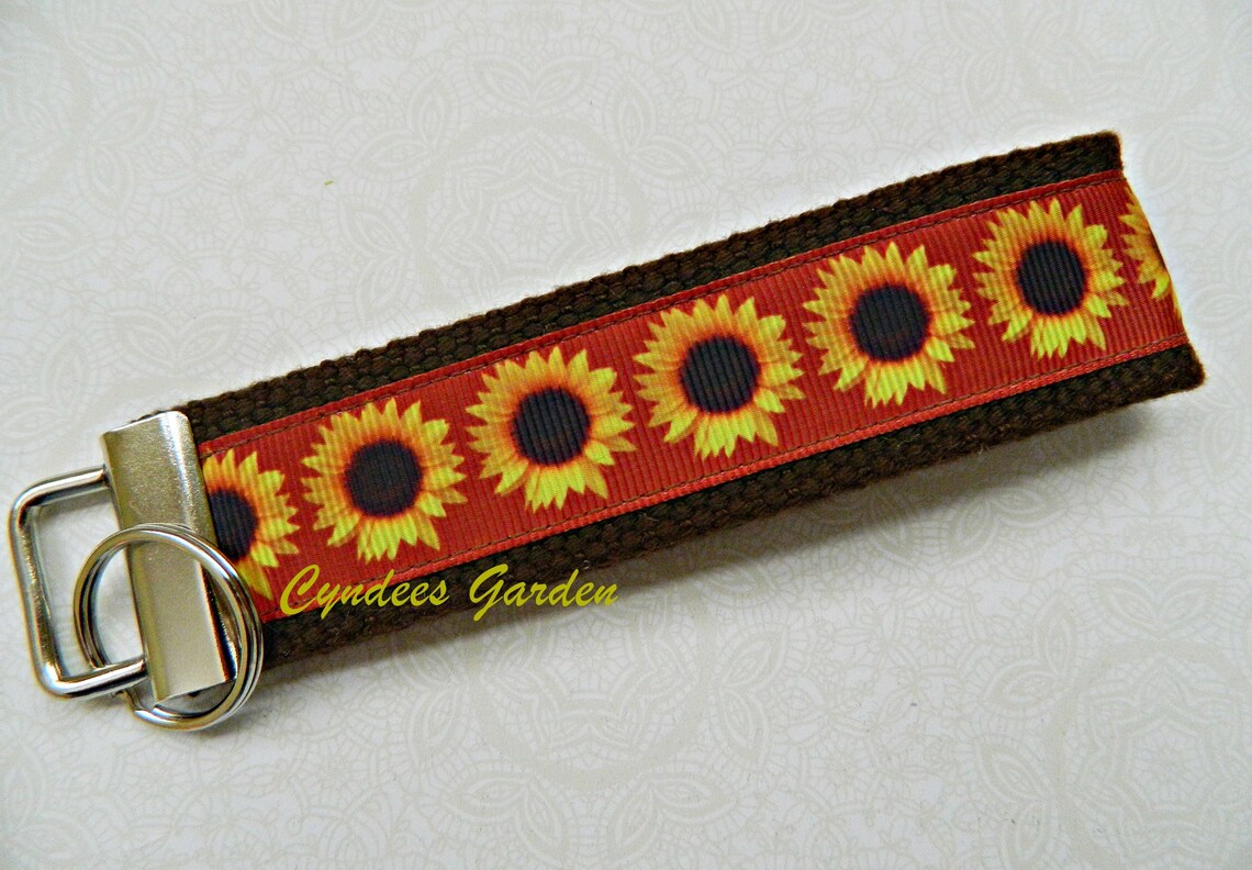 Sunflower Wristlet Key Chain Key Fob Key Holder Key Strap Key - Etsy