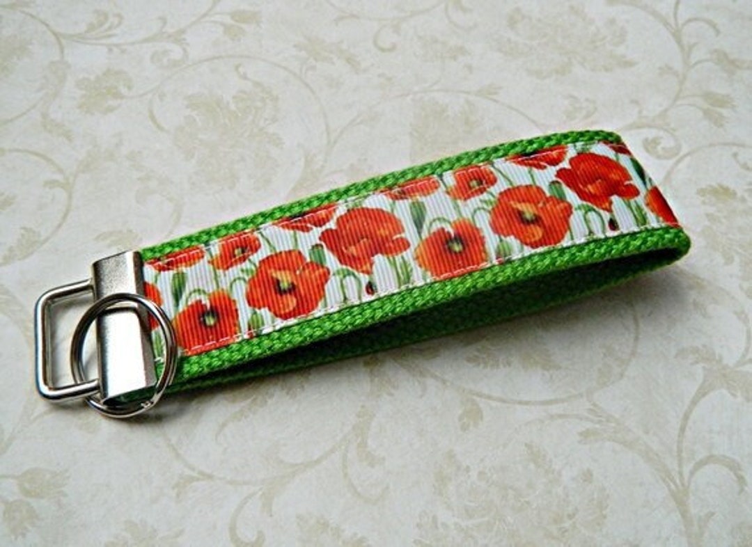 Poppy Poppies Wristlet Key Chain Key Fob Key Holder Key Strap - Etsy