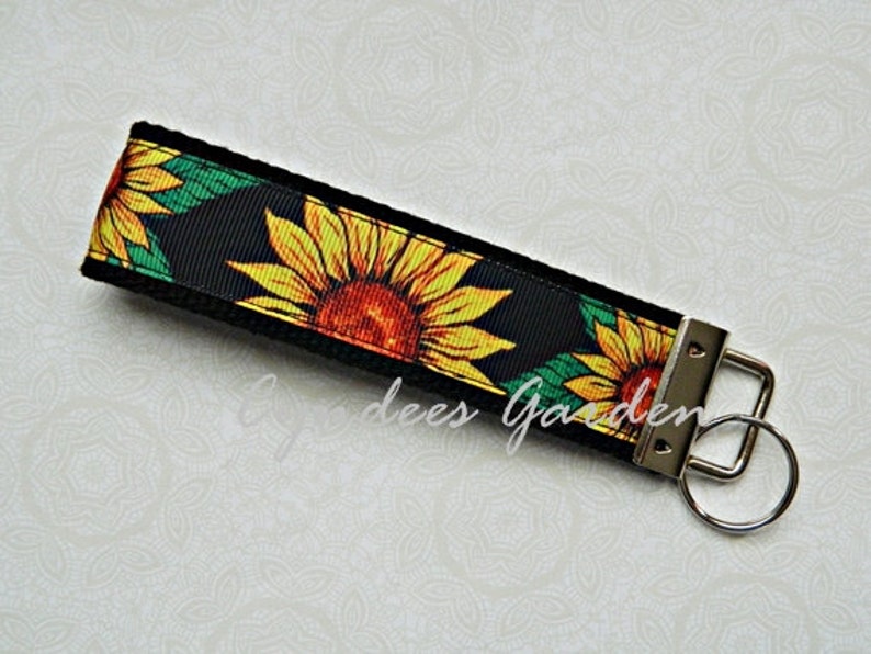 Sunflower Wristlet Key Chain Key Fob Key Holder Key Strap Key | Etsy