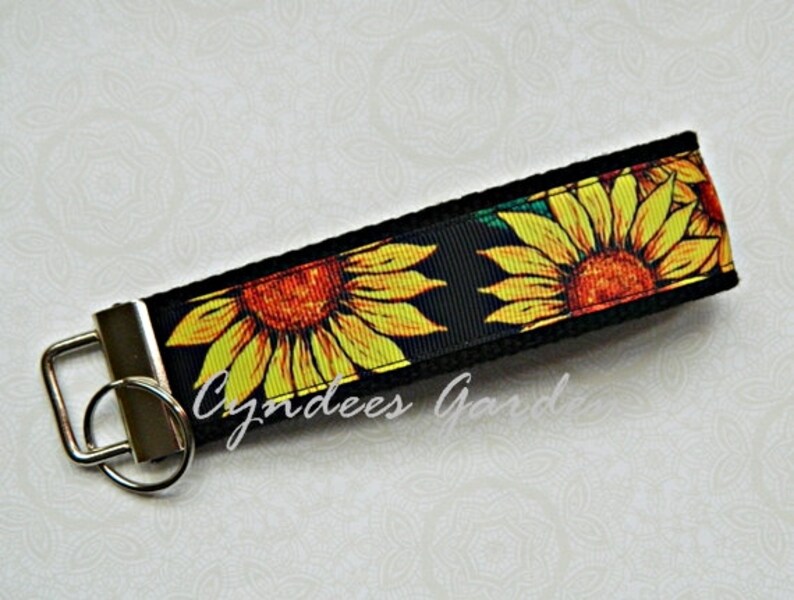 Sunflower Wristlet Key Chain Key Fob Key Holder Key Strap Key | Etsy