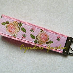 Rose Key Chain Key Fob Wristlet READY TO SHIP Roses Key - Etsy