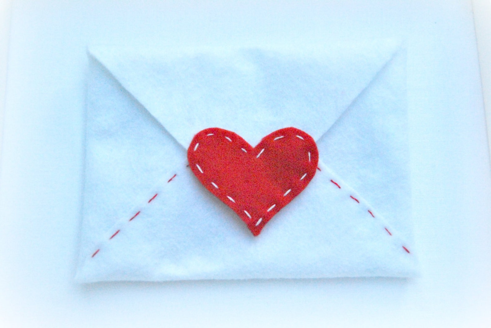 Romantic Valentine's Love Letter Envelope Bag in Felt With Red Heart ...