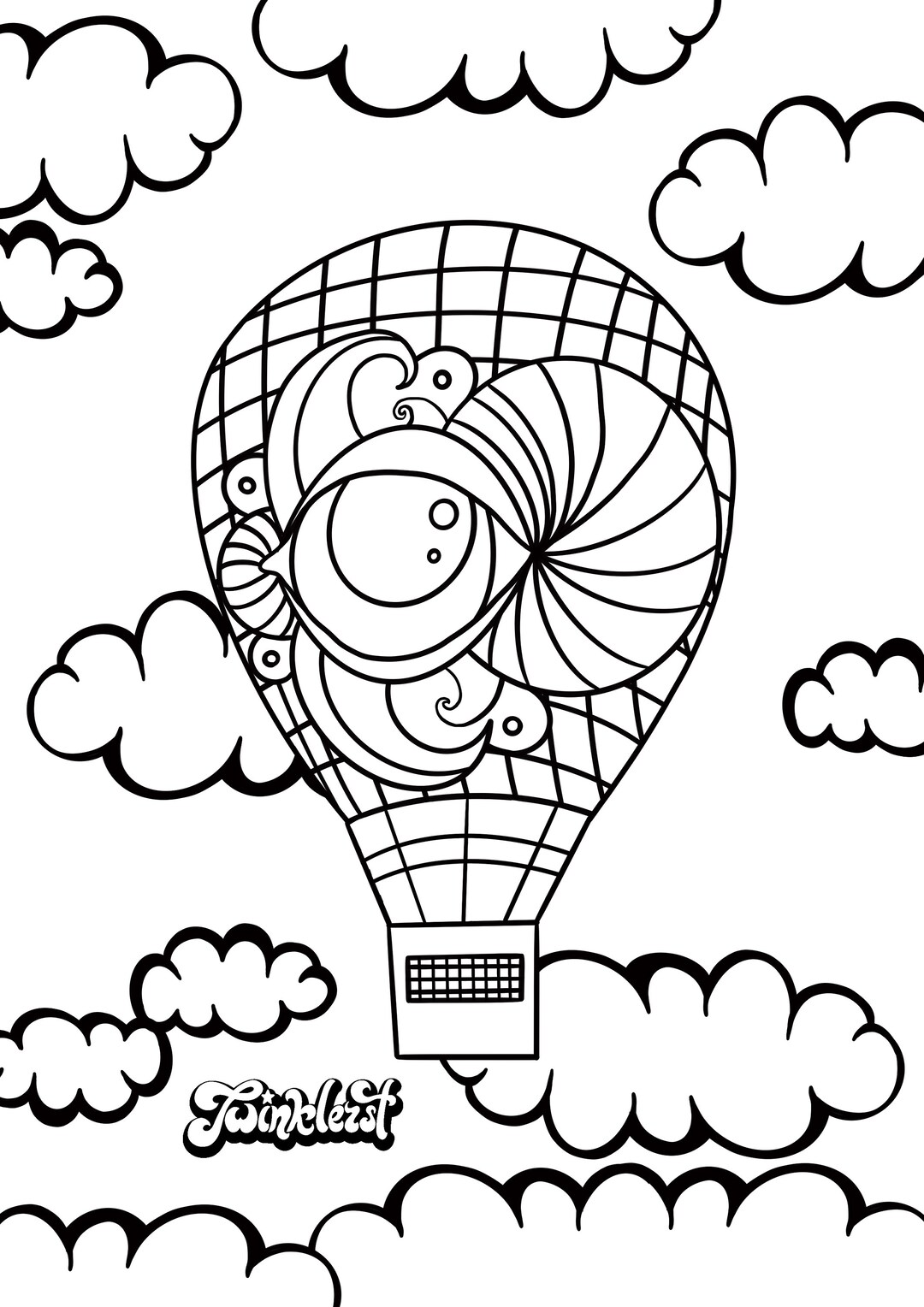 H is for Hot Air Balloon - Alphabet Colouring Series 8/26 - 2024 - Etsy