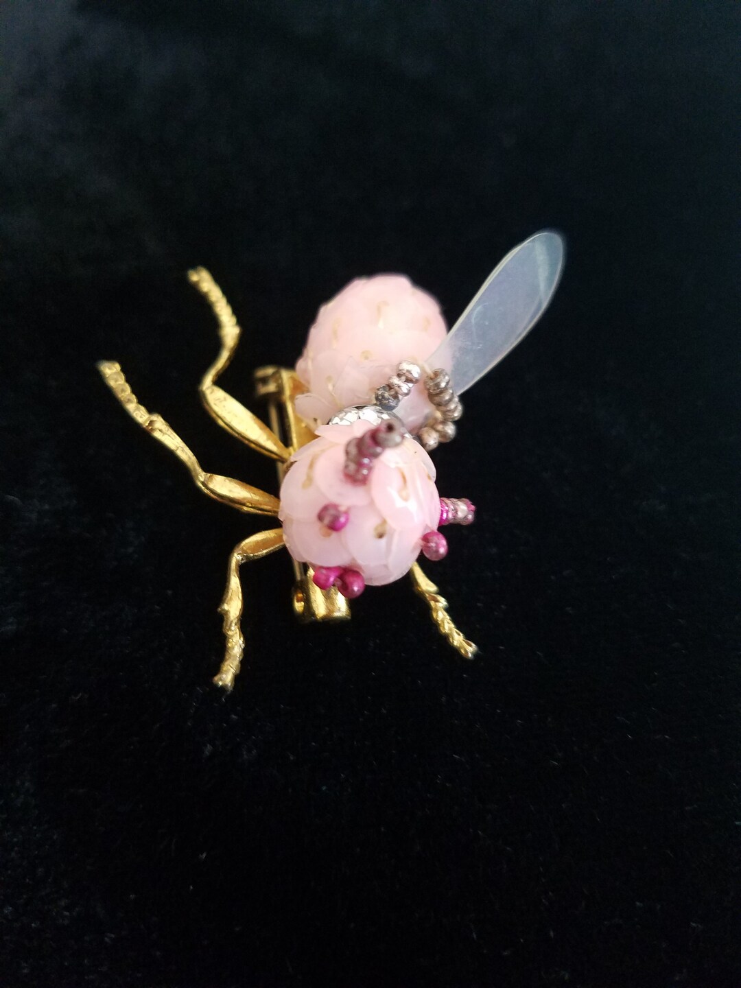 Vintage Bug Pin - RARE FIND - This 1970 Bug Features, Pink Sequins ...