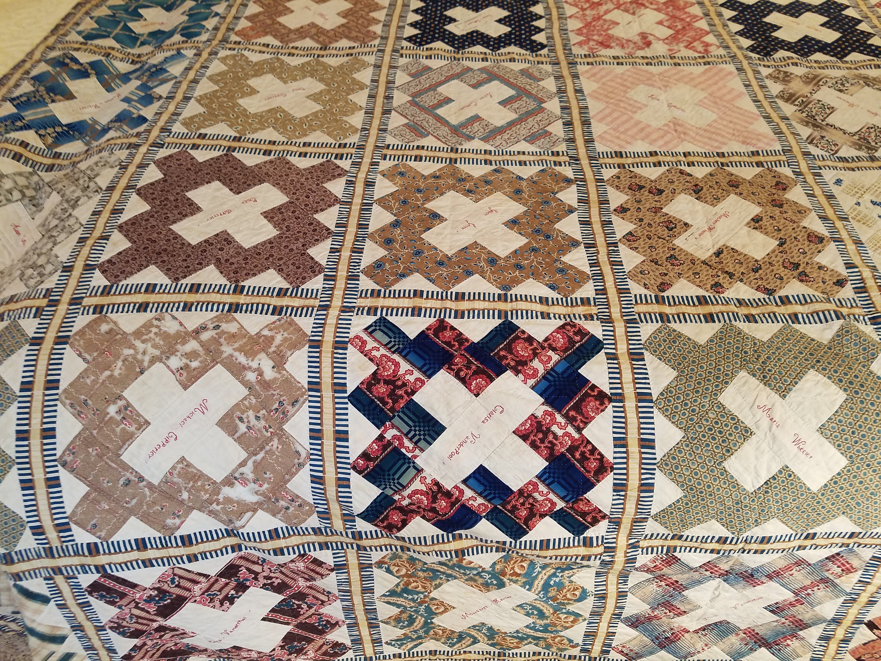 Antique Album Quilt - RARE FIND - 1840s Handmade Quilt With 56 Stitched ...