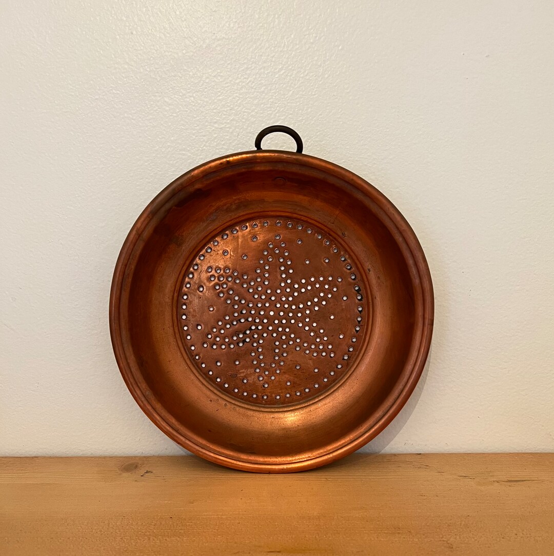 Copper Jam Sieve/vintage Copper Fruit Colander Sieve/farmhouse Copper ...