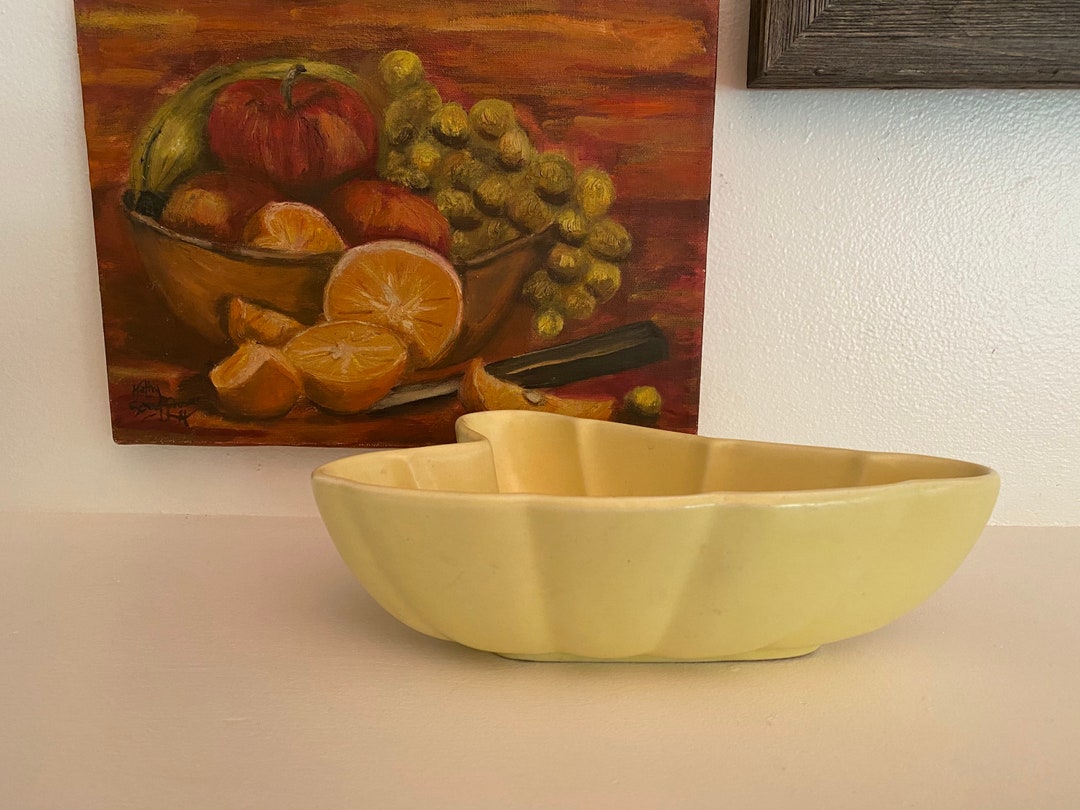 Vintage Regal Pottery Leaf Bowl: Mid-century Yellow Planter - Etsy