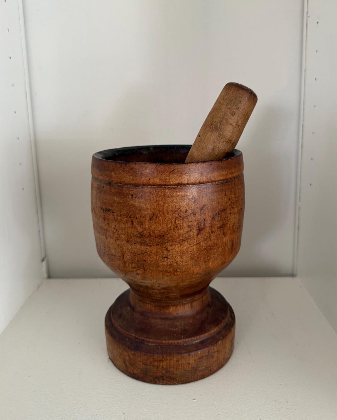 Vintage Large Wood Mortar and Pestle/rustic Wood Mortar and Pestle ...