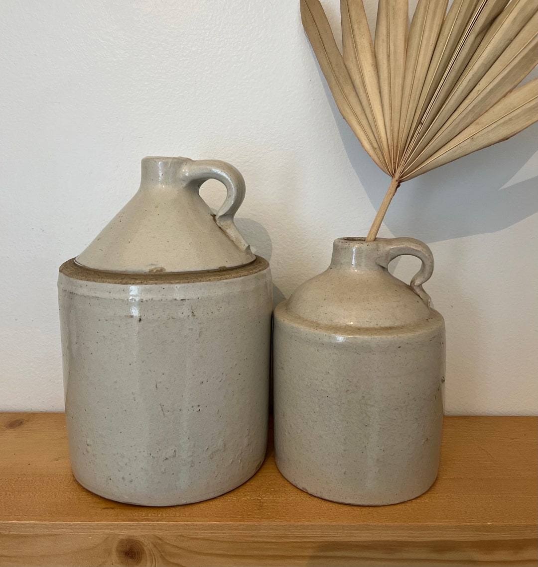 Primitive Stoneware Jug/rustic Stoneware Jug/stoneware Jug With Handle ...