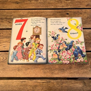 Vintage 1942 Counting Rhymes Book: Florence Sarah Winship, Linen Pages ...