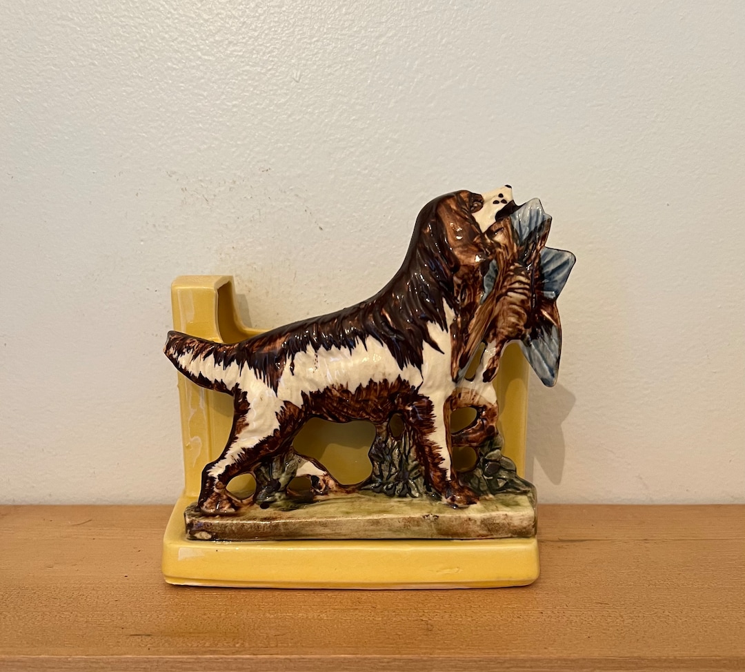 Mccoy Hunting Dog With Bird Planter/vintage Mccoy Springer Spaniel Dog ...