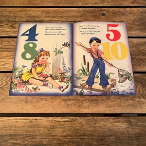 Vintage 1942 Counting Rhymes Book: Florence Sarah Winship, Linen Pages ...