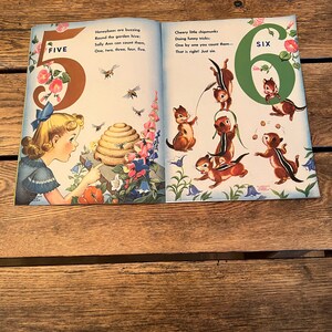 Vintage 1942 Counting Rhymes Book: Florence Sarah Winship, Linen Pages ...