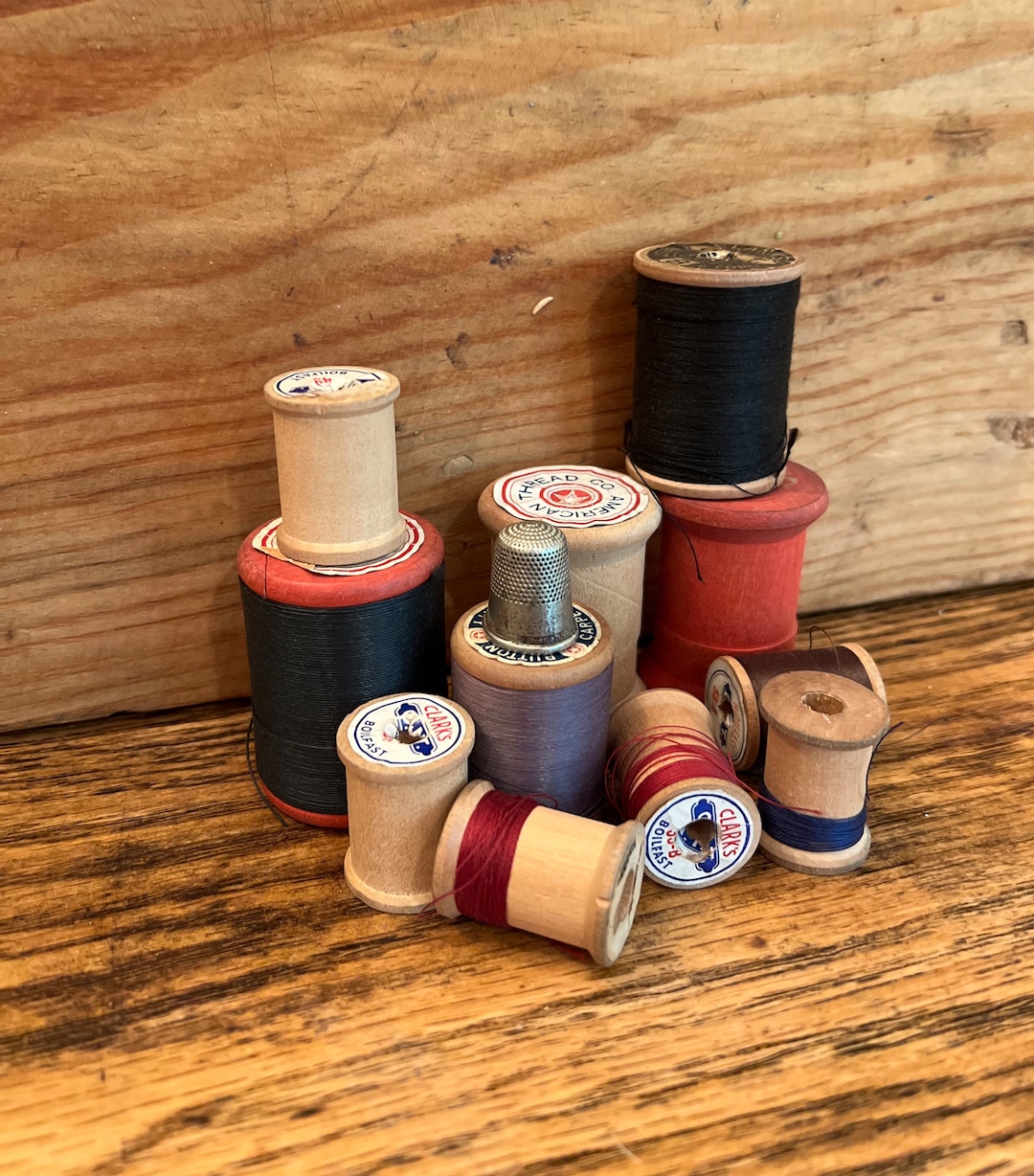Vintage Wood Thread Spools/vintage Lot of Thread Spools/vintage Sewing ...