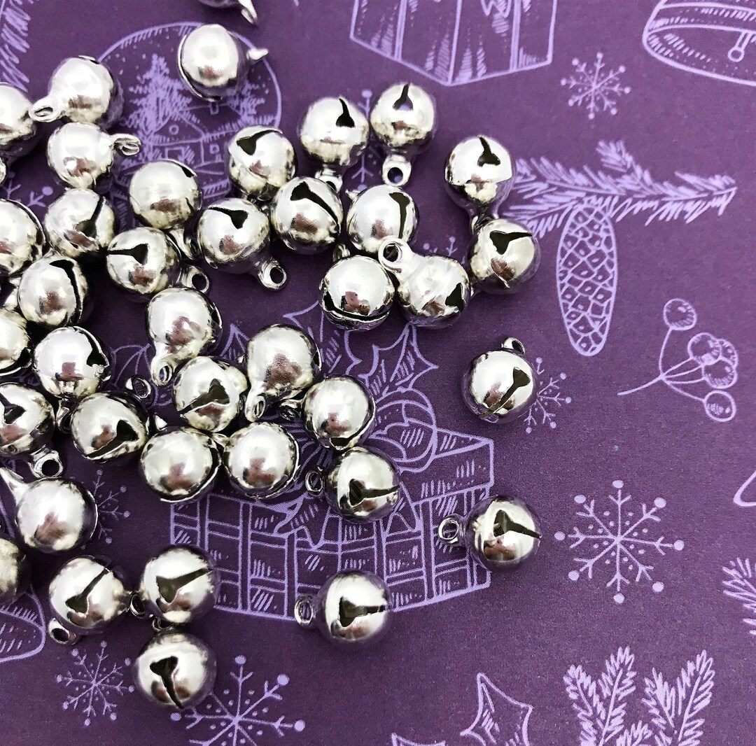 Silver Christmas Bells, 20, 50 or Bulk Pack of 100. 10 X 8mm Jingle ...