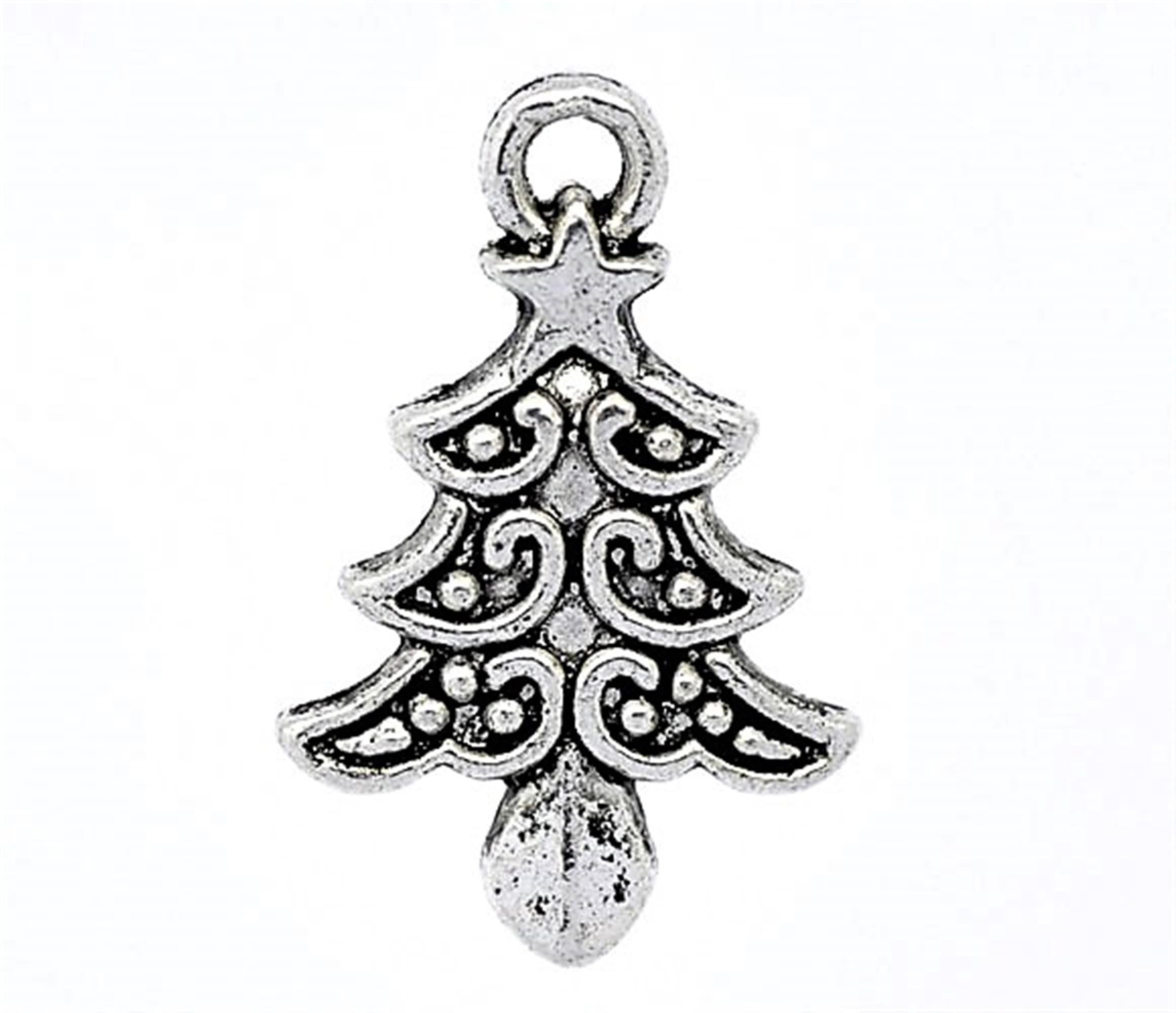 Christmas Tree Charms 21 X 14mm Pack of 10 20 or 40antique - Etsy UK