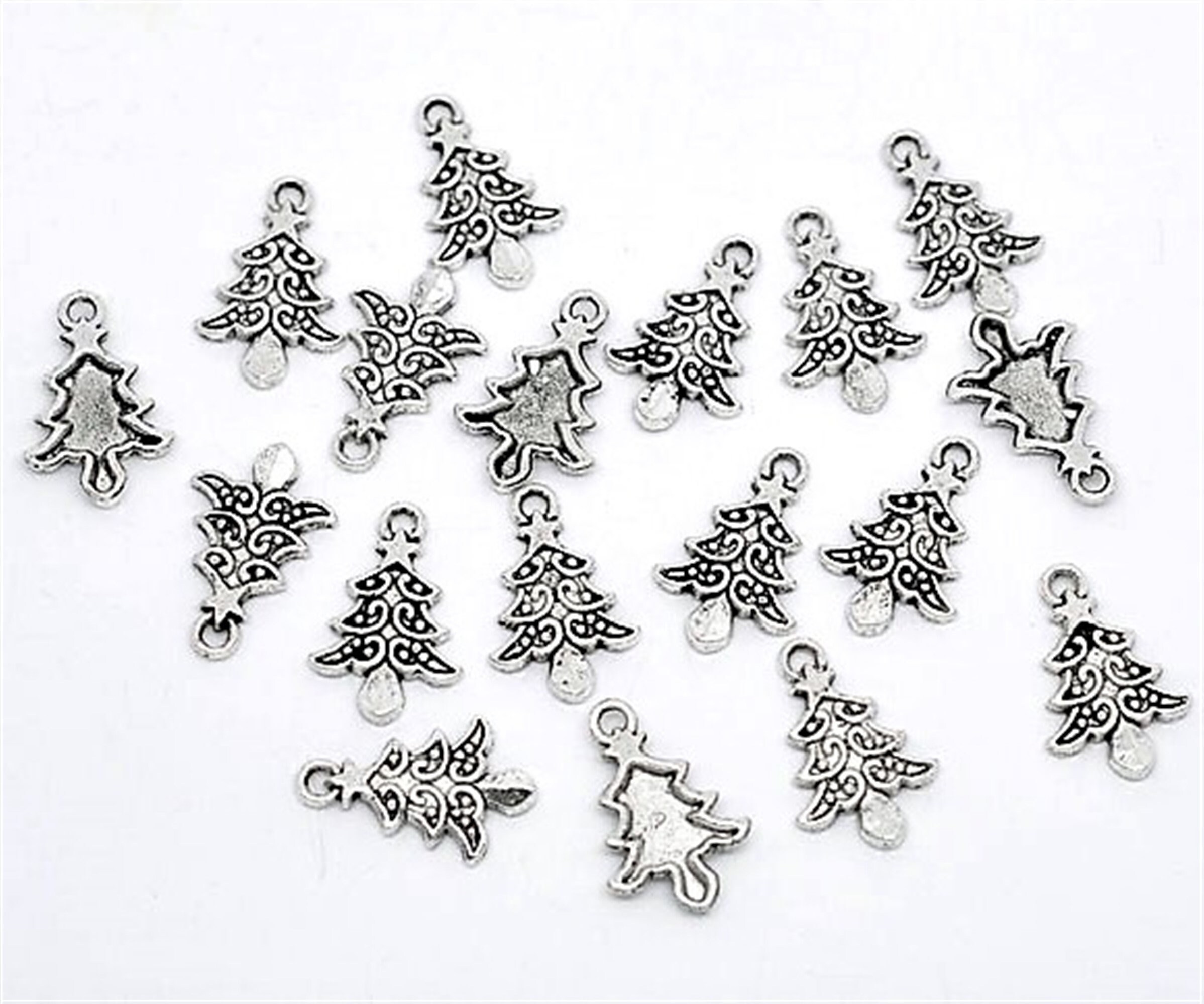 Christmas Tree Charms 21 X 14mm Pack of 10 20 or 40antique - Etsy UK