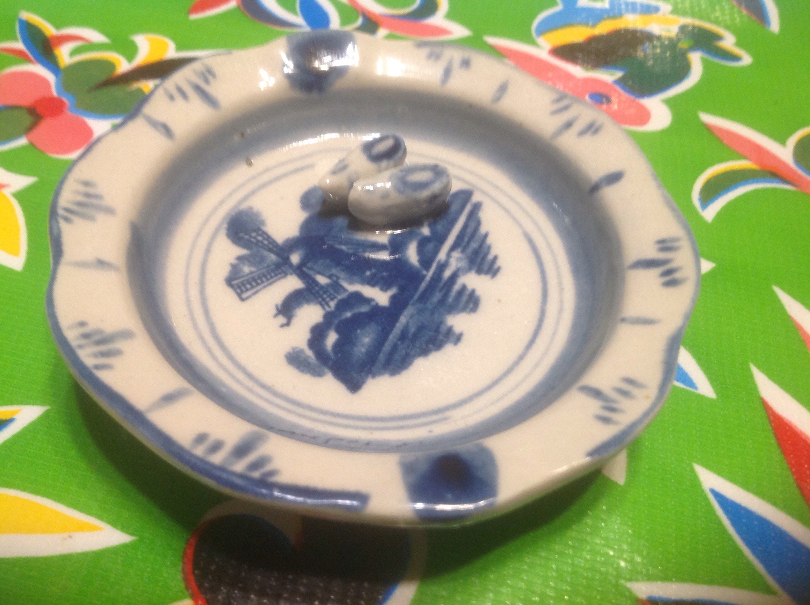 Cendrier de Delft en grès vintage avec design moulin à vent et ...