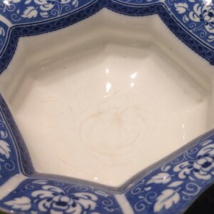 Vintage Whieldon Ware China Corona Pattern Flow Blue Centerpiece Bowl ...