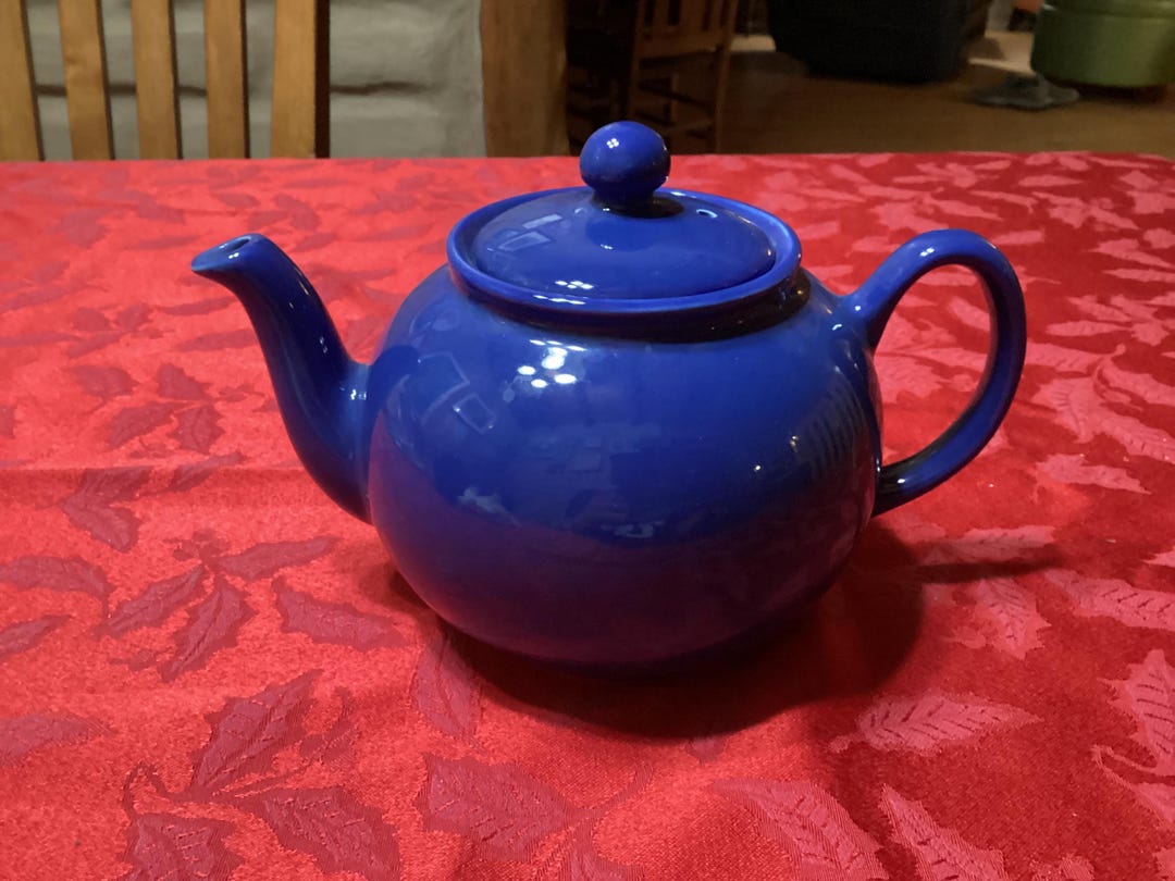 Vintage Pristine Ceramic Cornflower Blue Teapot England - Etsy