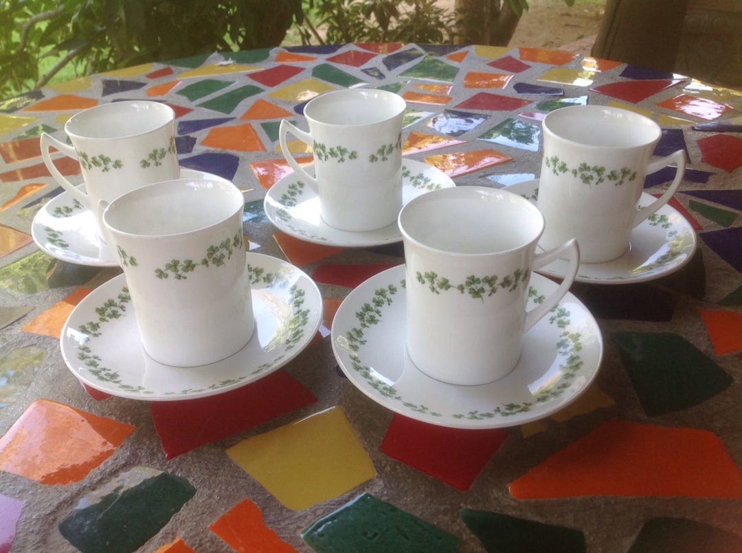Vintage Set of 5 Elizabethan Fine Bone China Clover Design Cups and ...