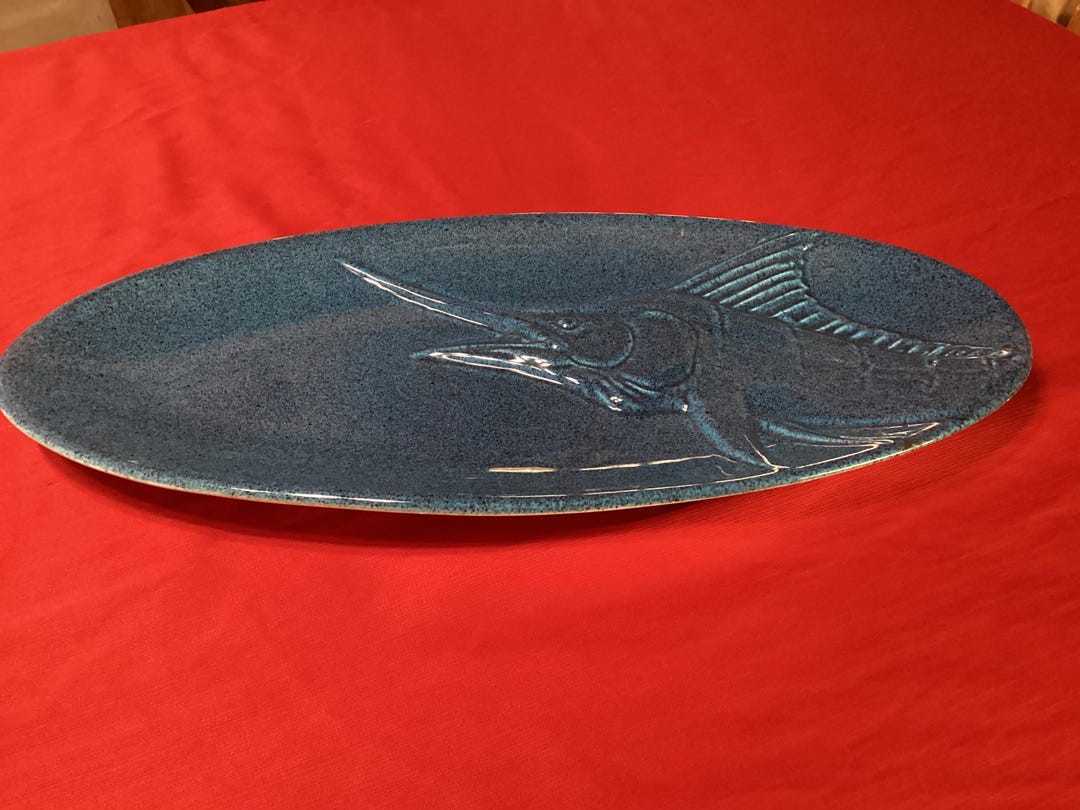 Vintage Ross Art Fish Long Oval Platter With Marlin Designs - Etsy
