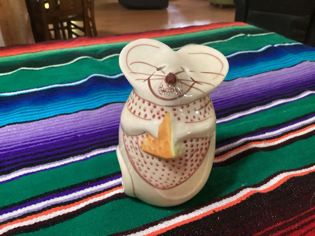 Vintage Cute Hand Painted N. S. Gustin Ceramic Mouse Parmesan Cheese ...