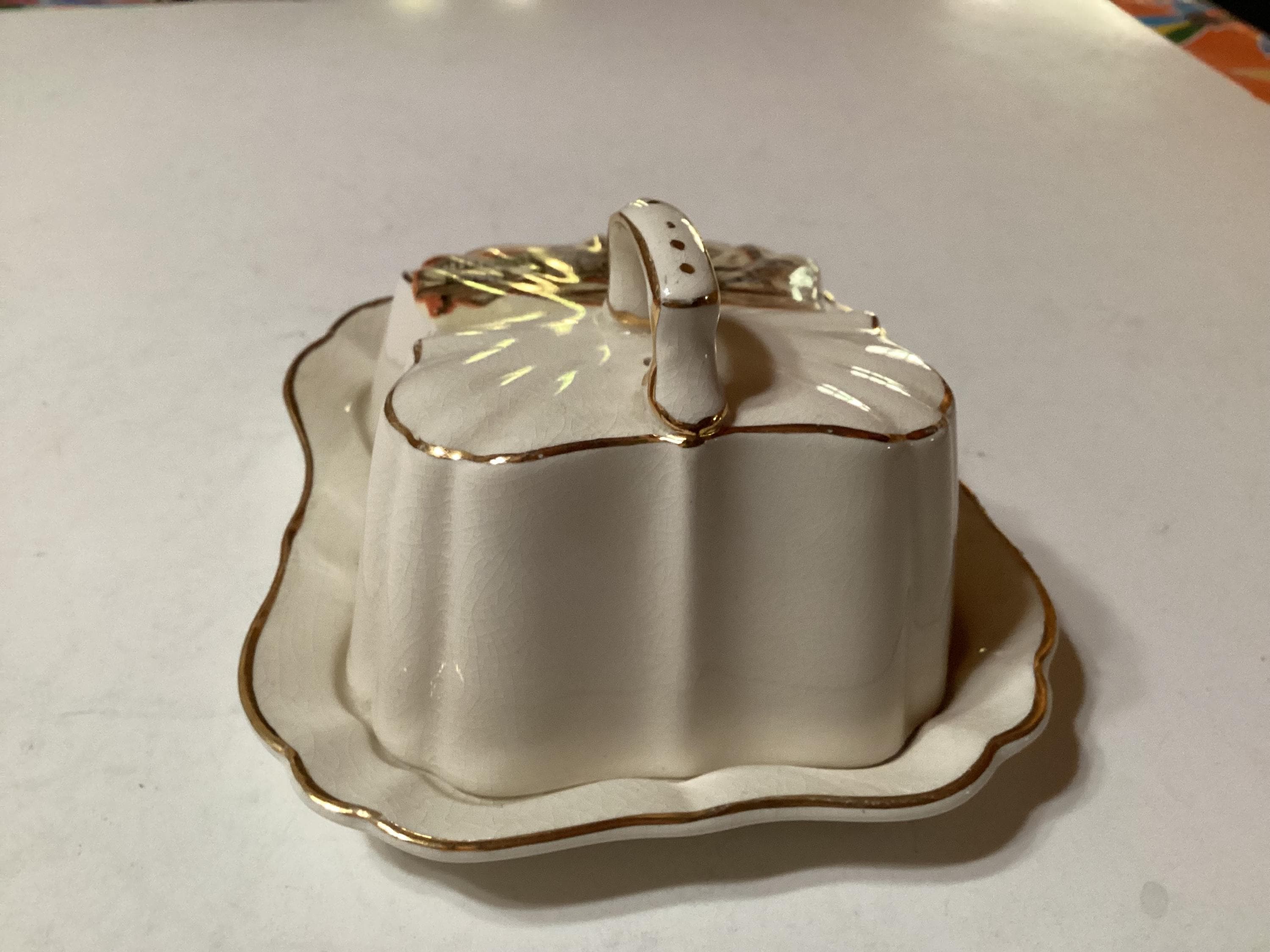 Vintage Sandland Ware Covered Butter or Cheese Dish With English ...