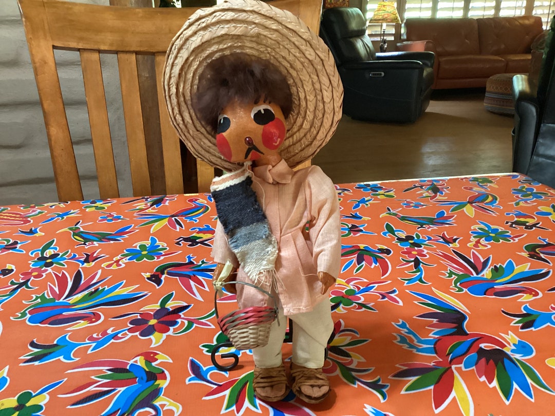 Vintage Mexican Folk Art Doll in Native Garb Wearing Huaraches ...