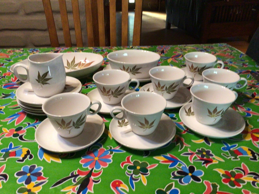 Vintage Franciscan Mid-century Twice Nice Whitestone Ware Dish Set ...