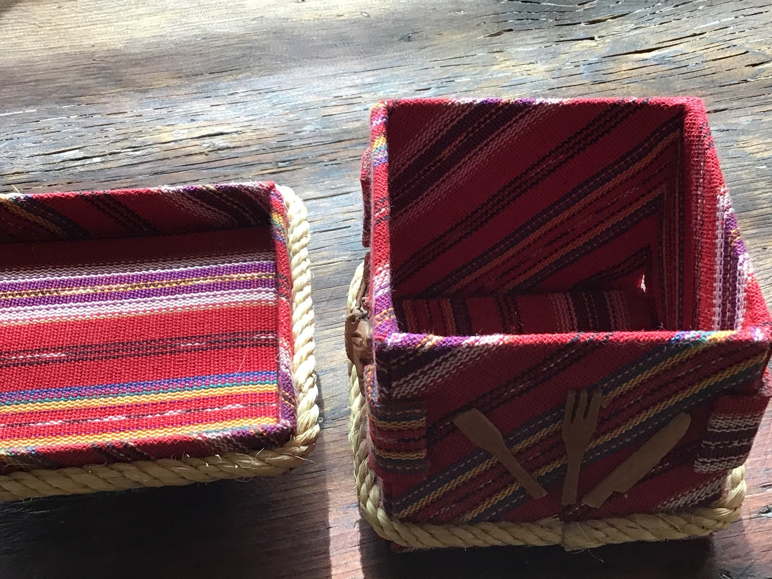Vintage Guatemalan folk art textile embellished lidded box | Etsy