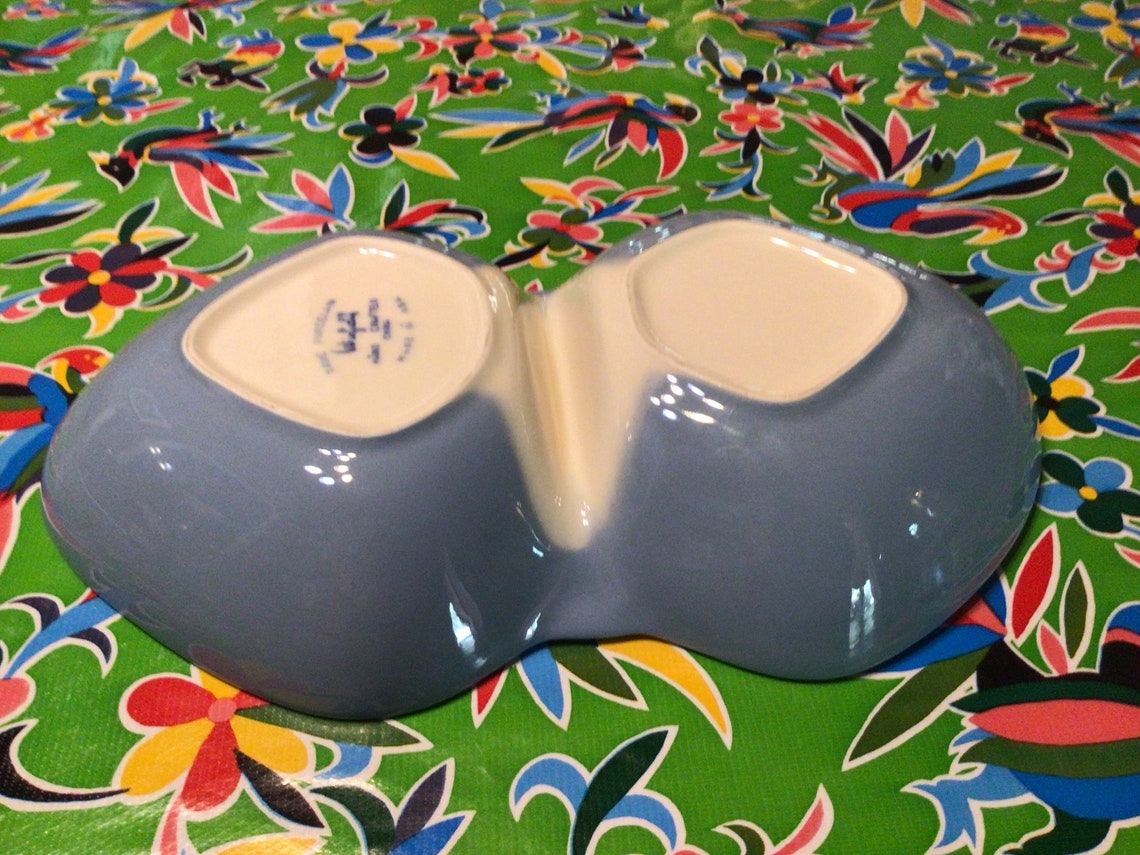 Vintage Handcrafted Winfield China Blue Pacific Divided Serving Dish ...