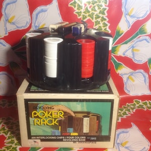 Vintage Plastic Revolving Poker Rack With Chips- USA - Etsy