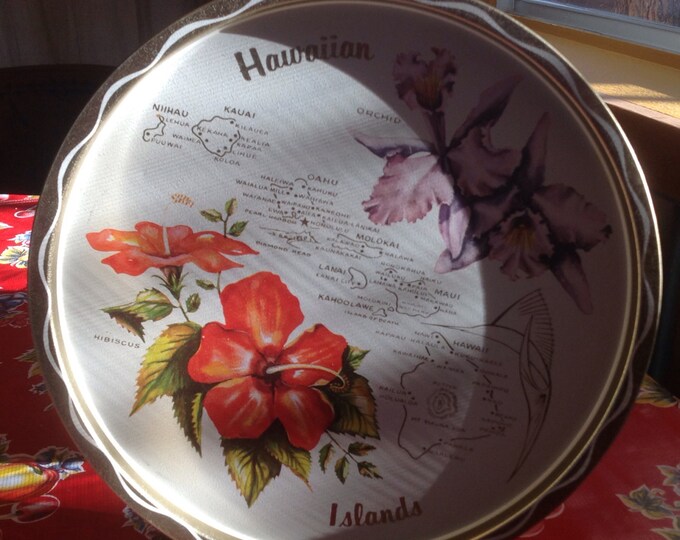 Vintage Hawaiian Islands Metal Souvenir Tray - Etsy