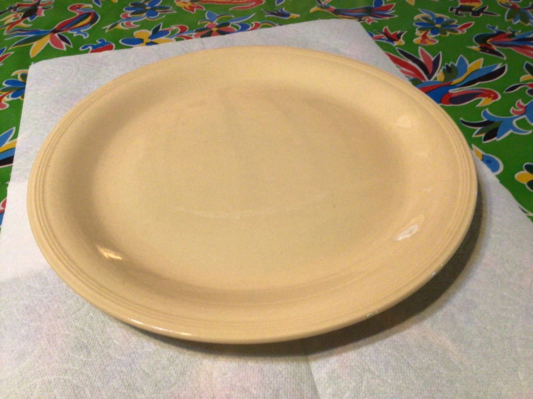 Vintage Edwin Knowles China Round Semi Vitreous MCM Pastel Yellow ...