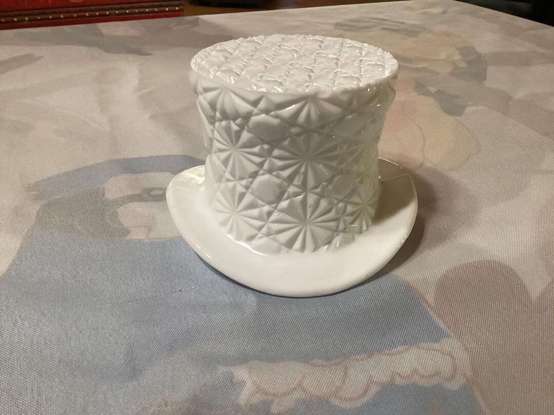 Vintage Fenton Milk Glass Daisy Button Top Hat - Etsy