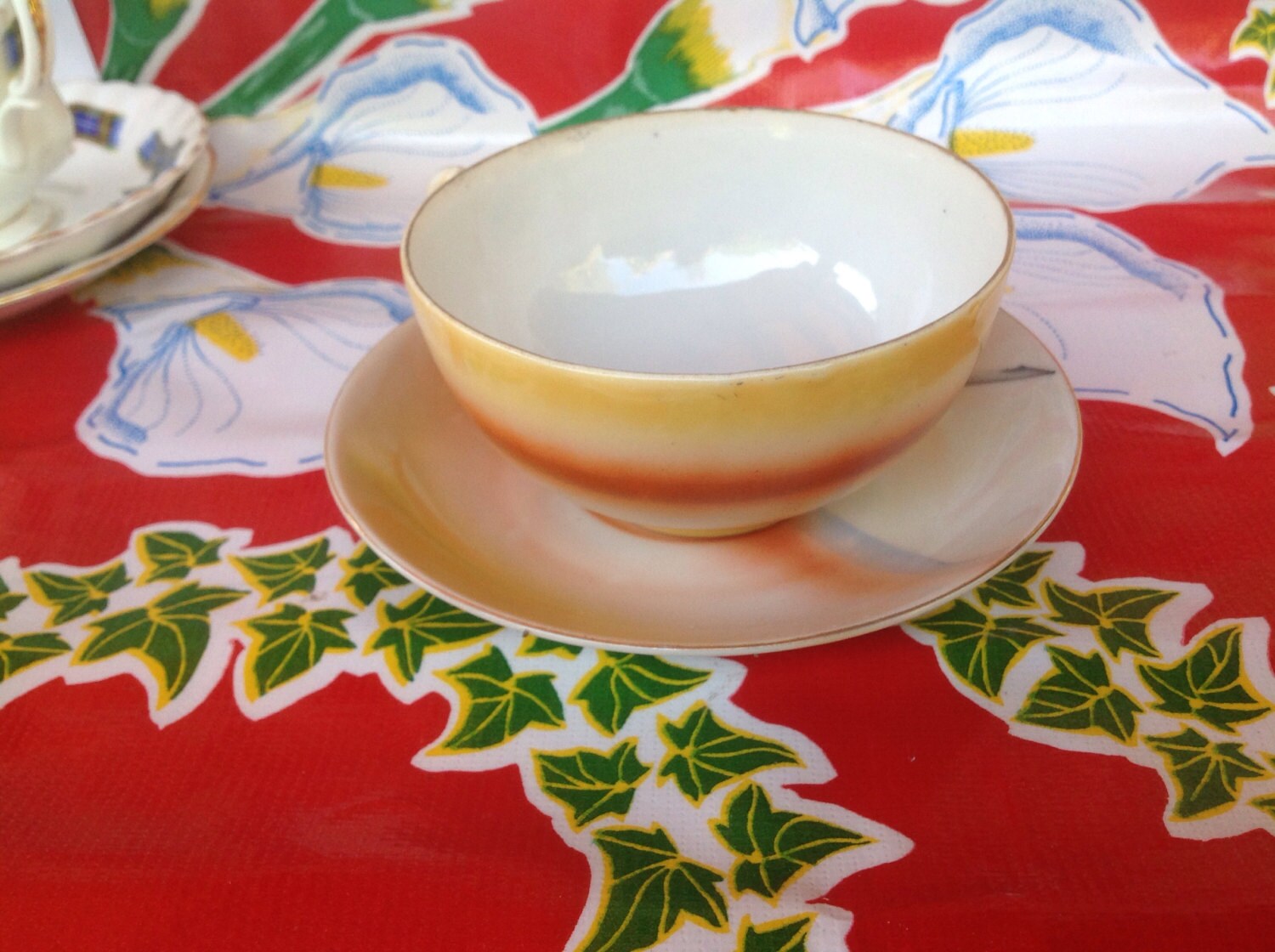 Vintage Hand Painted China Windmill Design Cup and Saucer - Etsy