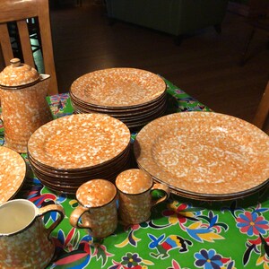 Vintage Stangl Hand Painted Town and Country Orange Sponge Ware ...