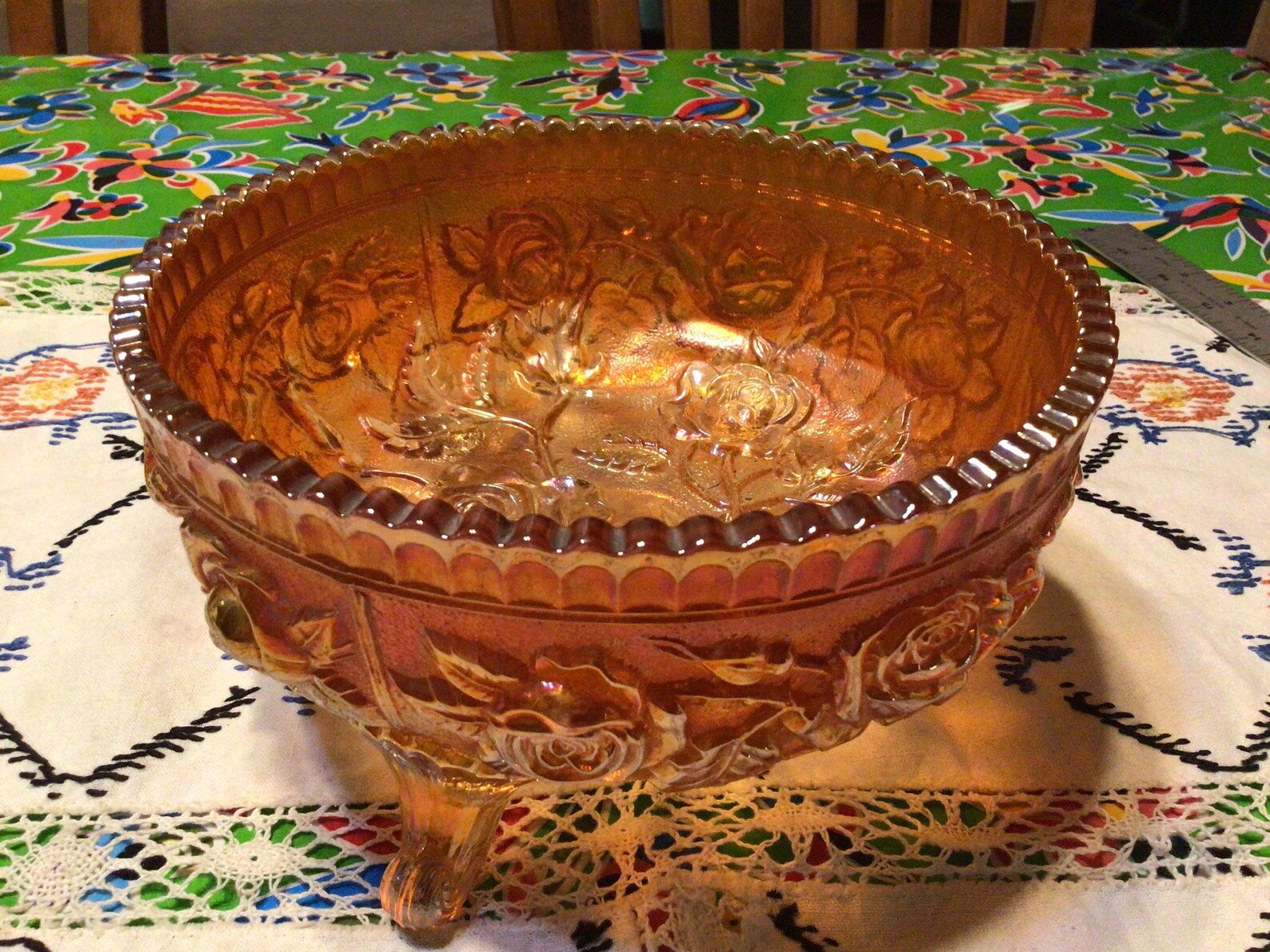 Vintage Imperial Glass Carnival Glass Marigold Lustre Rose - Etsy