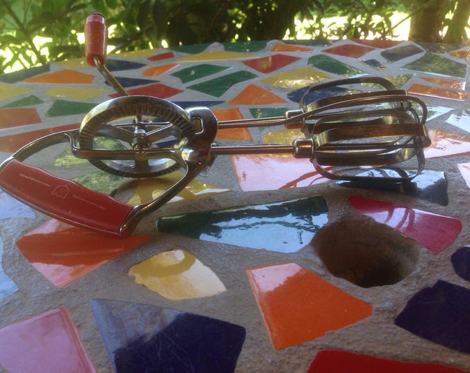 Vintage Turner and Seymour Hand Mixer or Beater With Red Plastic ...