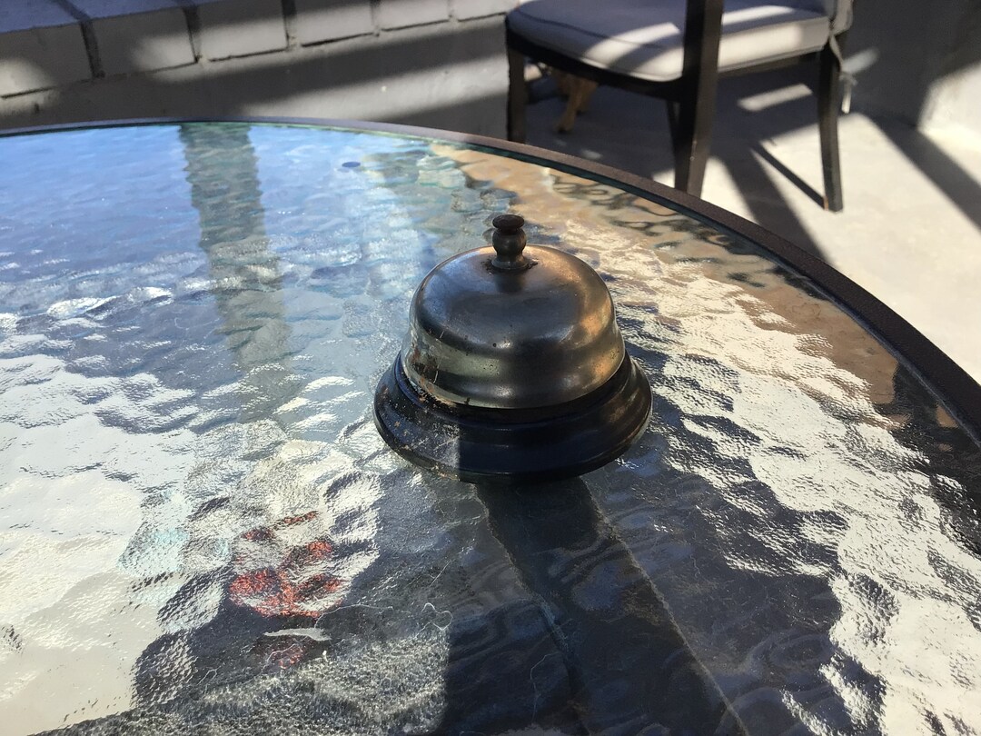 Vintage Nickel Plated Call Bell- "ring Bell for Service" - Etsy