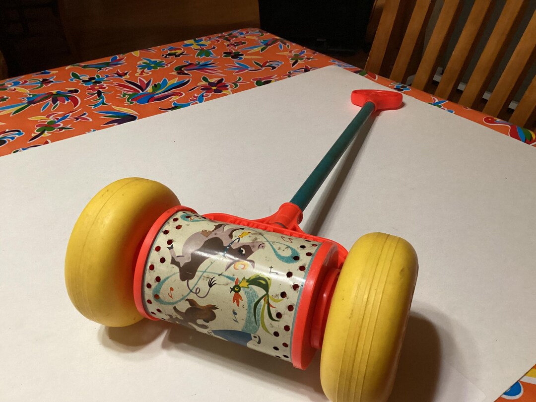 Vintage 1963 Fisher Price Musical Melody Chime Roller Push Toy - Etsy