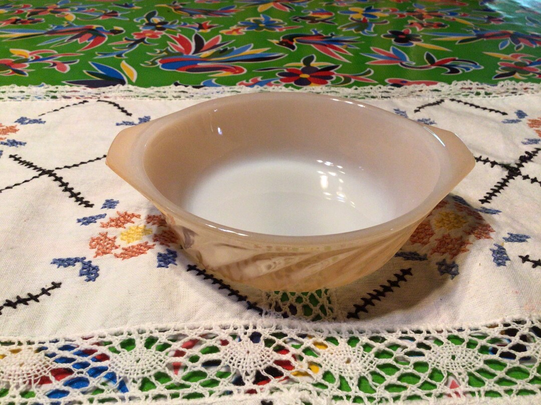 Vintage Fire King Ovenproof Peach or Marigold Luster Ware Small Baking ...