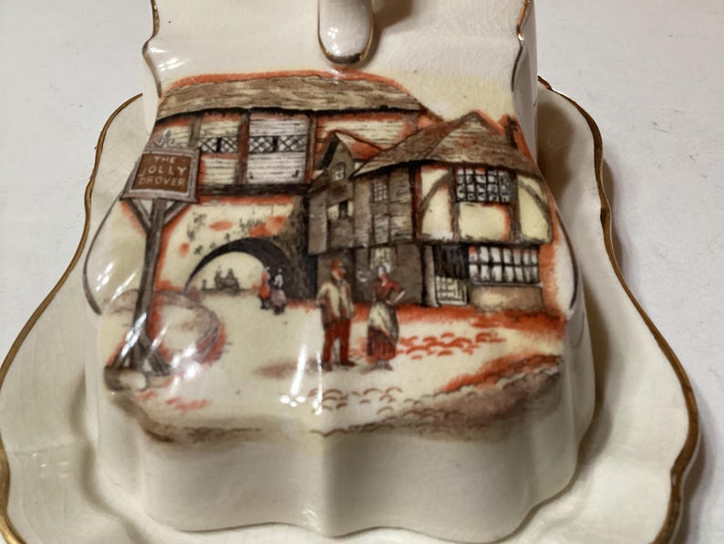 Vintage Sandland Ware Covered Butter or Cheese Dish With English ...