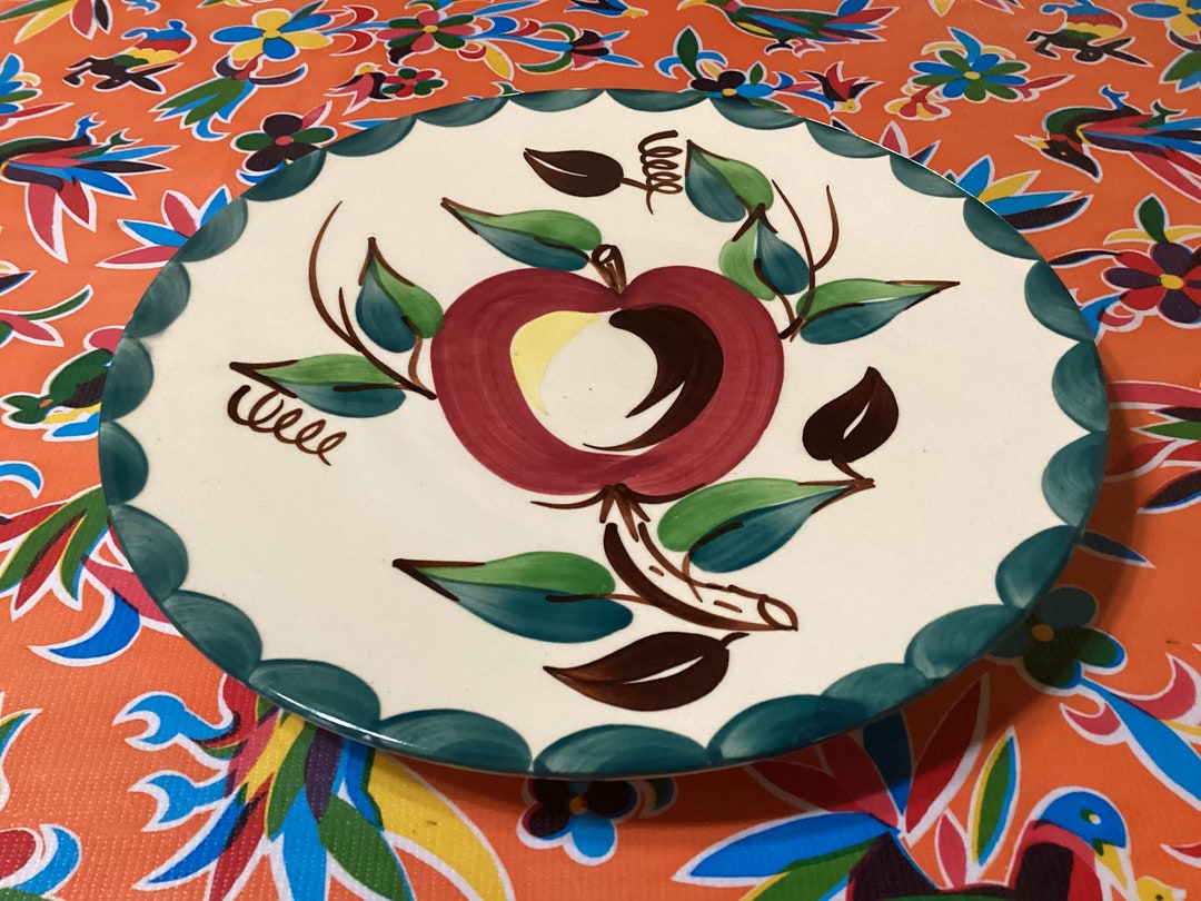 Vintage 1940s Purinton Slip,ware Apple Design Chop Plate or Platter - Etsy