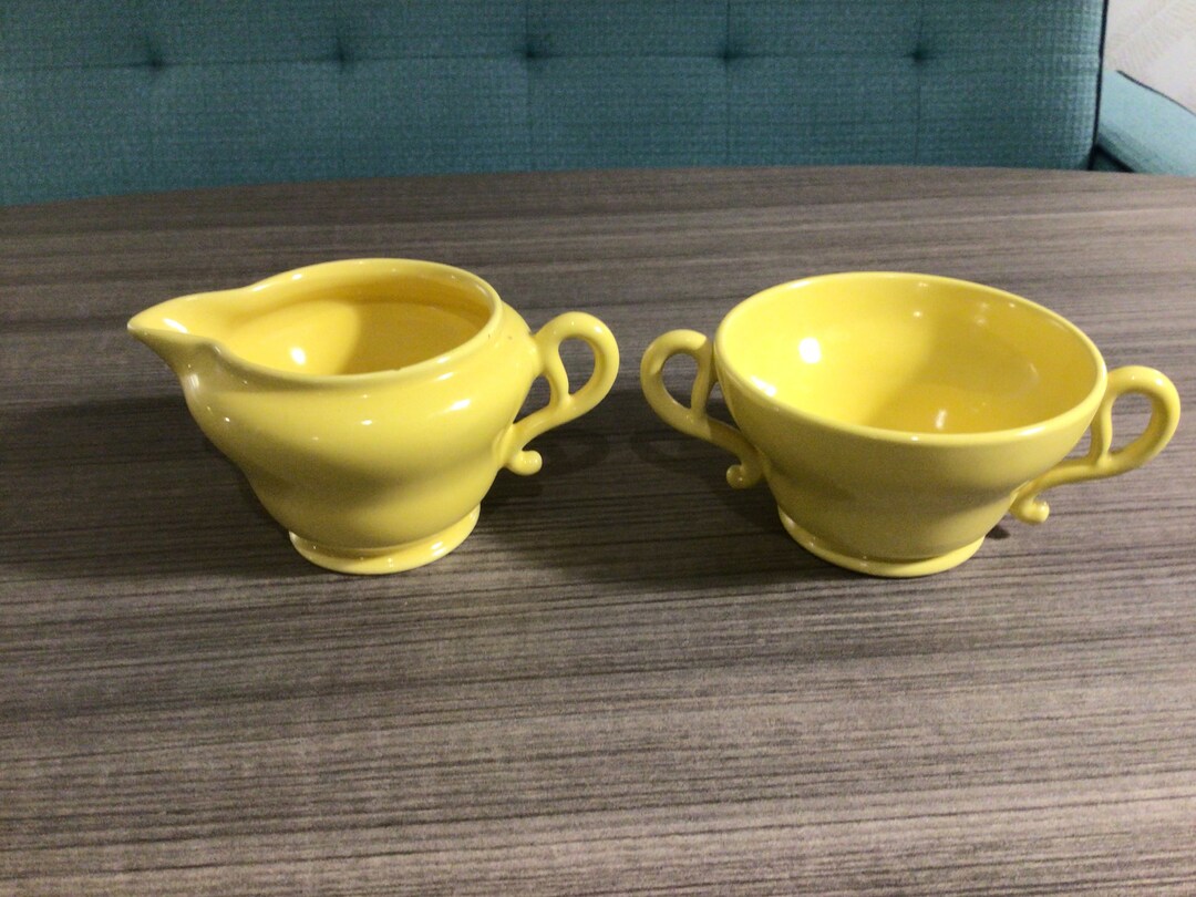 Lovely Mid-century Yellow El Patio Cream and Sugar Set by Gladding ...