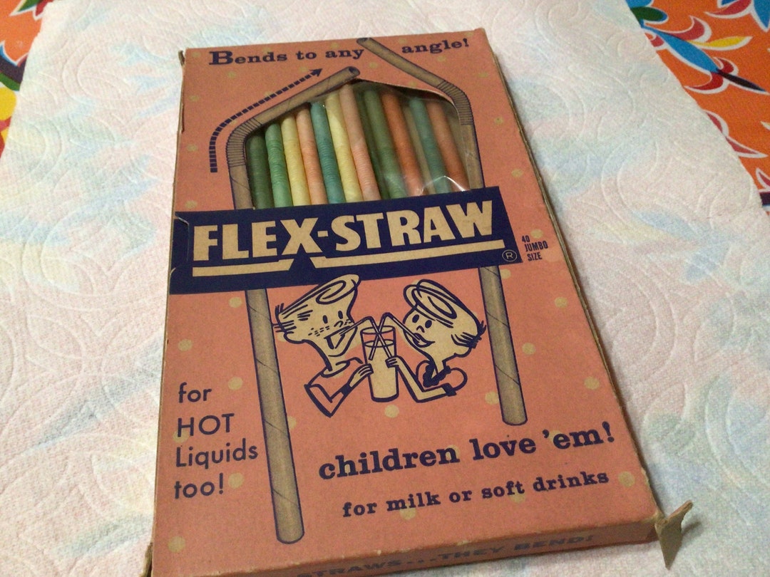 Vintage Flex-straws Bendable Drinking Straws in Original Box- USA - Etsy