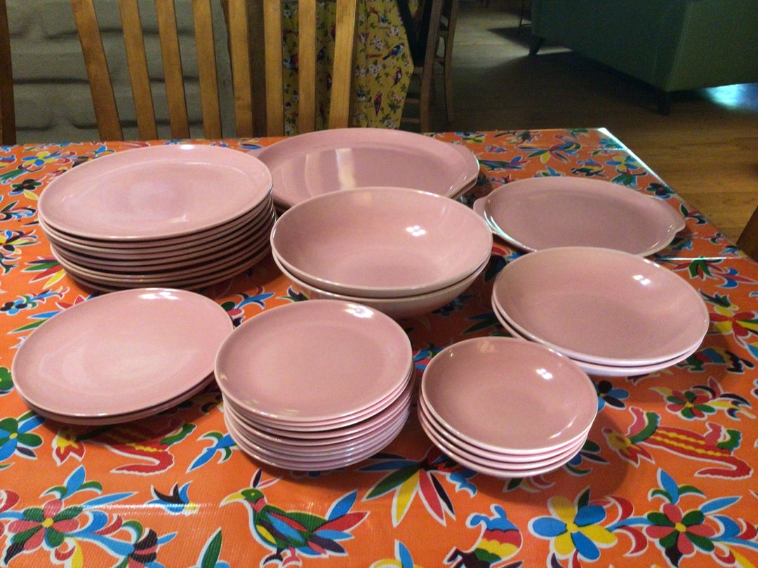 Vintage Universal Ovenproof Ballerina Pink Dish Set-platters, Plates ...