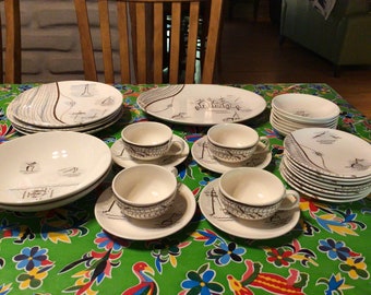 Mid Century Modern Dinnerware - Etsy